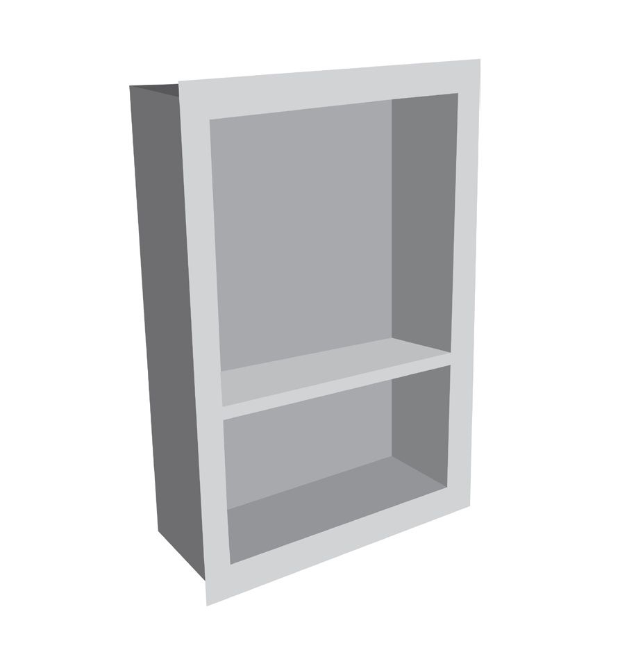 Fusion - Shower Niche with Shelf Quartz Moonstone Grey 16" x 24 ...